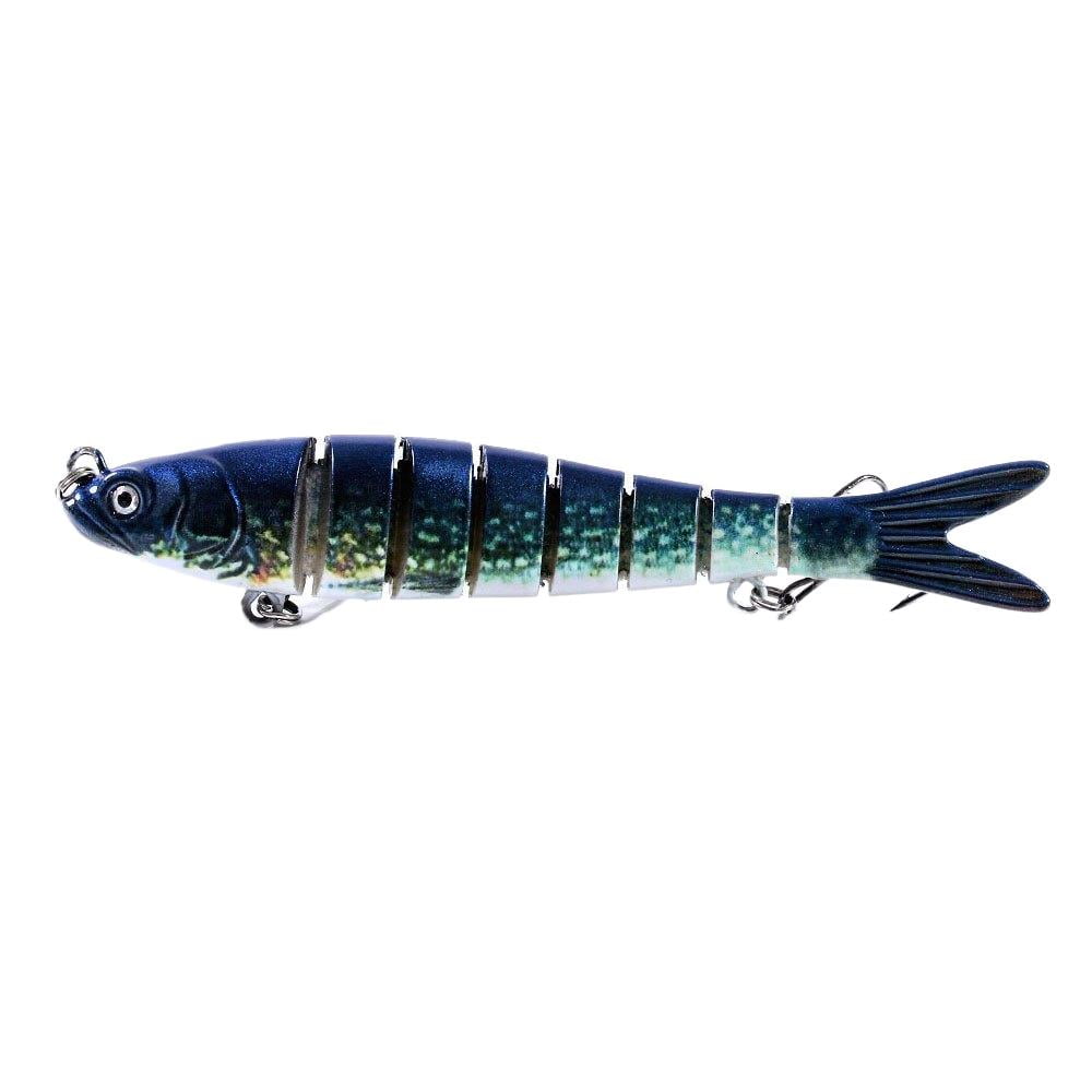 2PC Fishing Lure Simulation Swimming Multi-Sectional Fish Bait Smelting ...