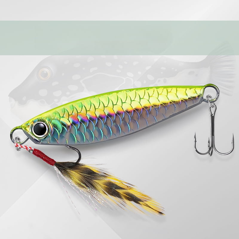 2PC Fishing Lures Jigs Iron Plate Fish Scale Pattern All Water Layer ...