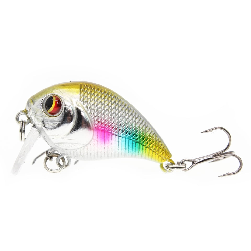 2PC Floating Bait 4.5CM 7G Fishing Hooks Wobbler Tackle Crankbait ...