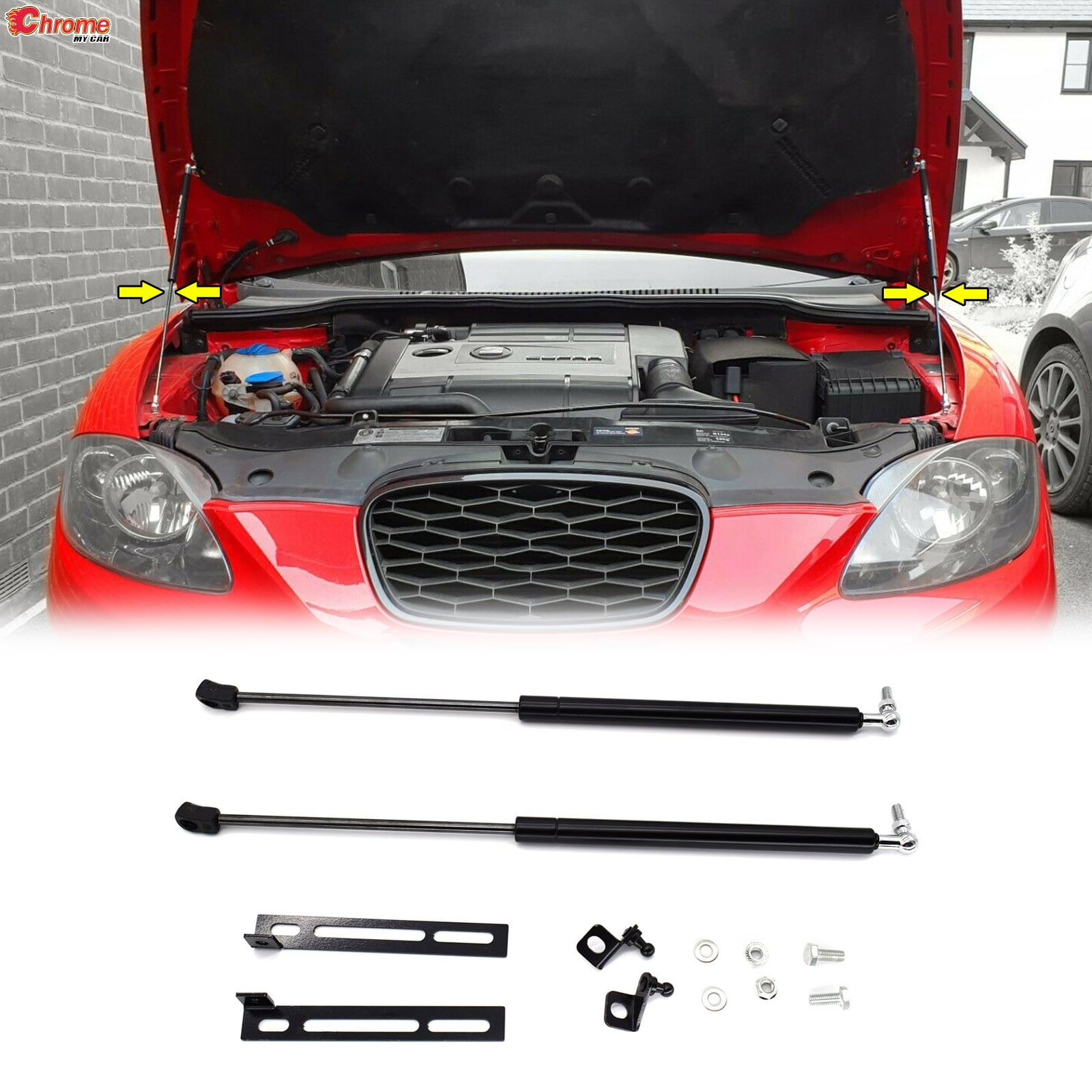 2PC Front Bonnet Hood Gas Spring Strut Lift Support Hydraulic Rods For ...