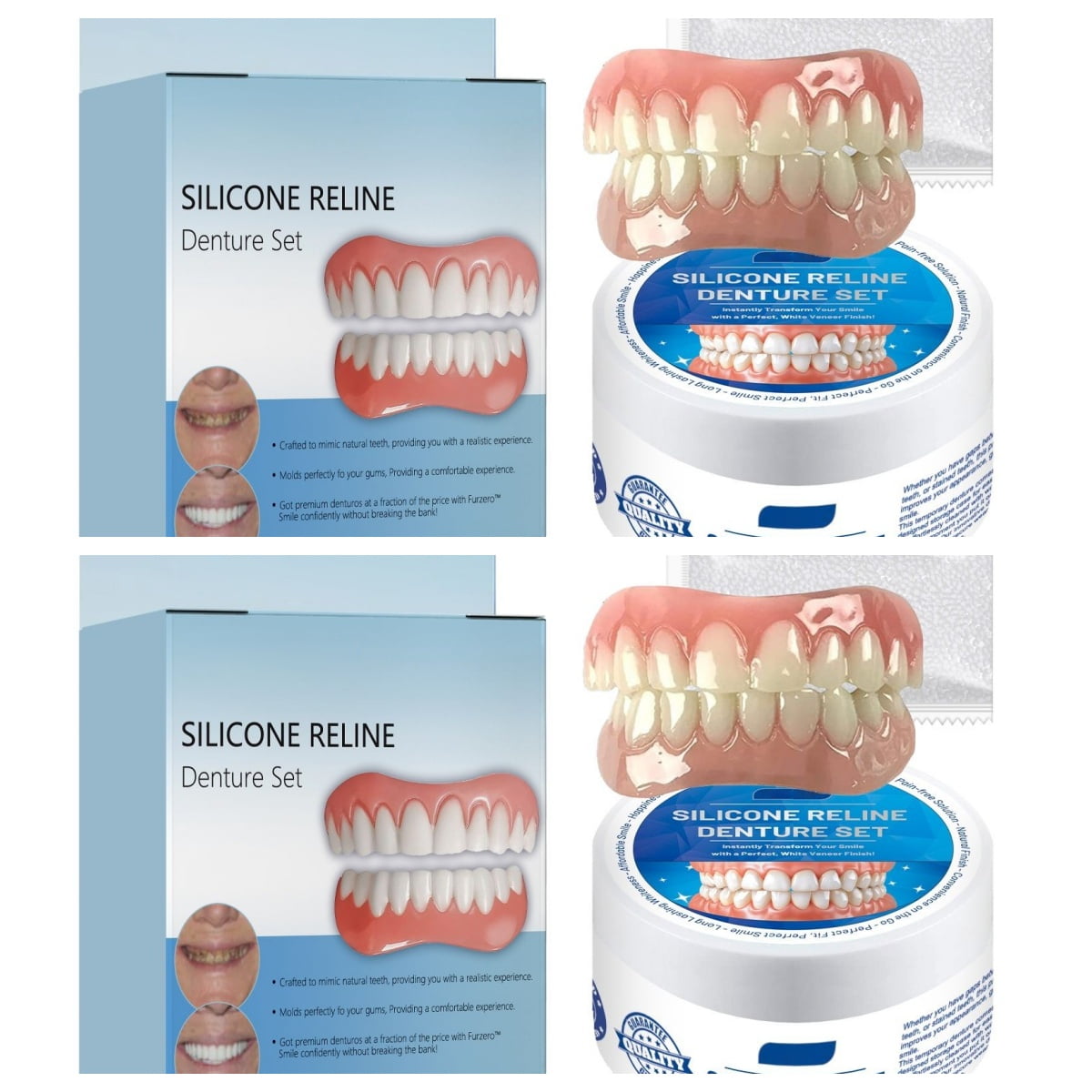 2PC Furzero Finishing Denture Set I Denture Reliner I Reline It Denture ...