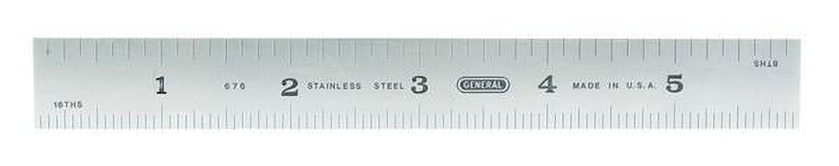 2 PC General 6 in. L X 3/4 in. W Stainless Steel Precision Rule Metric ...
