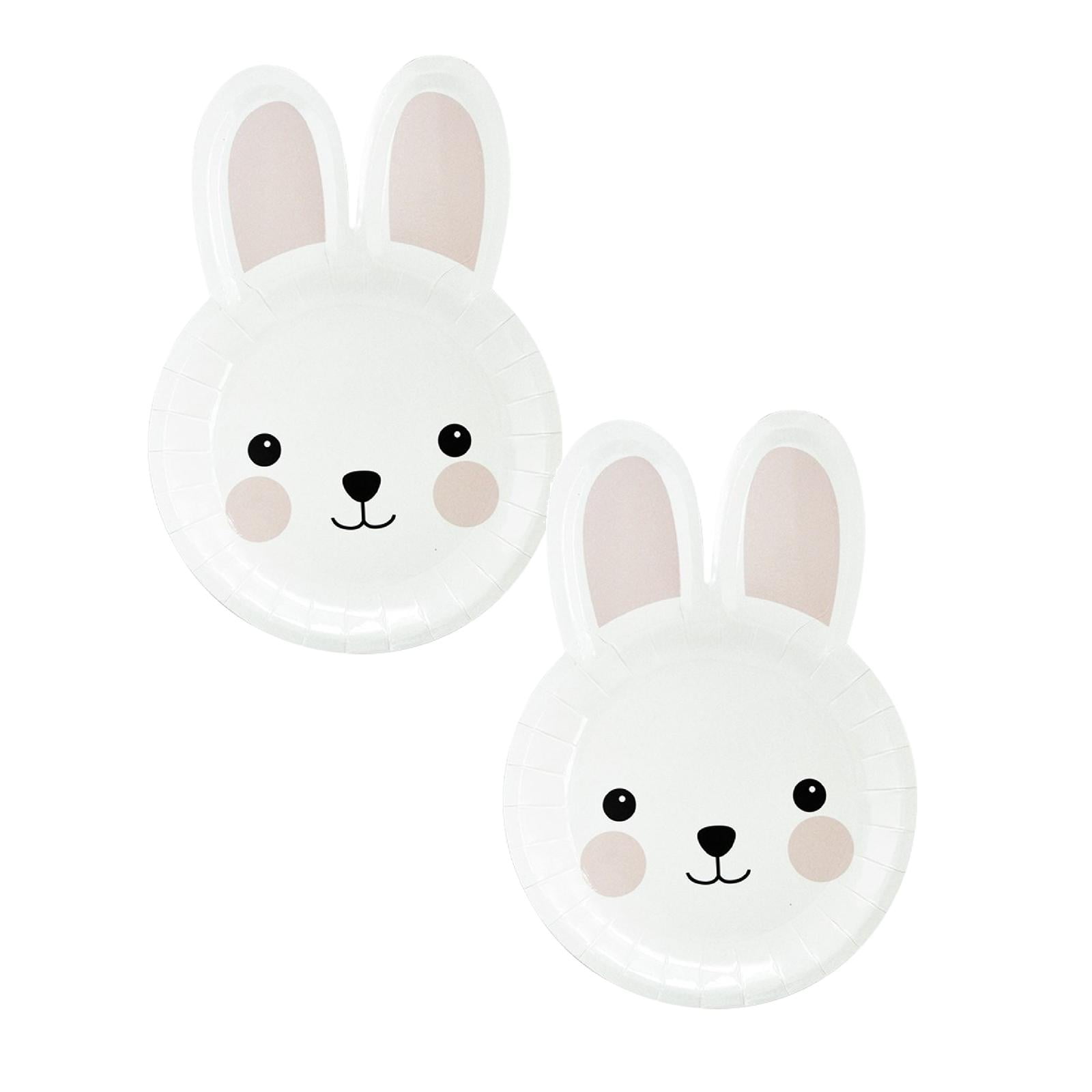 2PC Guest Bunny Easter Tableware Set Disposable Paper Plates Napkins ...