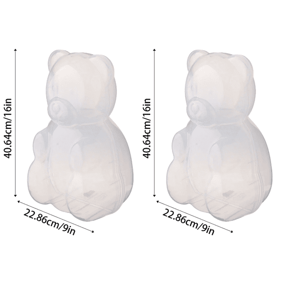 2PC Gummy Bear Container, Bear Shaped Plastic Container Cute Xmas ...