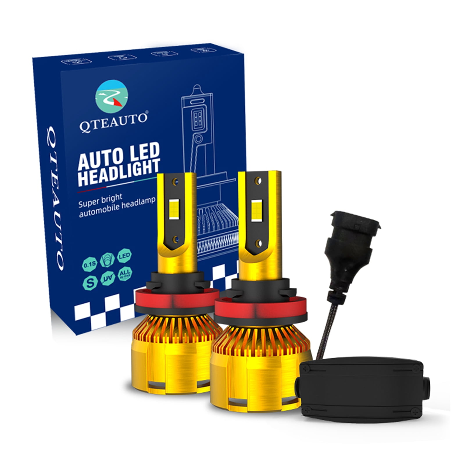 2PC H8/H9/H11 LED Bulb Super Bright Low Beam 52W, Voltage 12V, Color ...