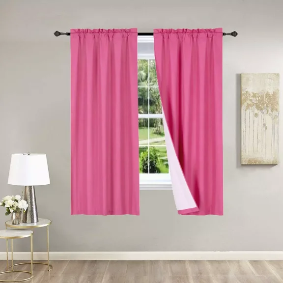 Persian Collection Matte (Not Shiny) 2 Panels Burgundy Solid Blackout ...