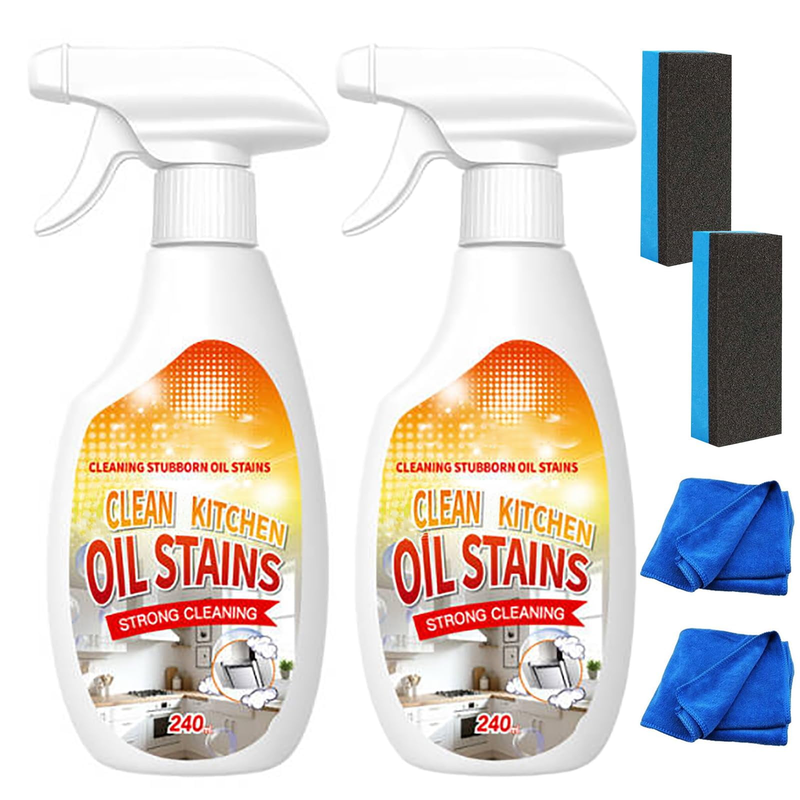 2PC Heavy-Duty Kitchen Degreaser Foam Cleaner, Clean Kitchen Oil Stains ...