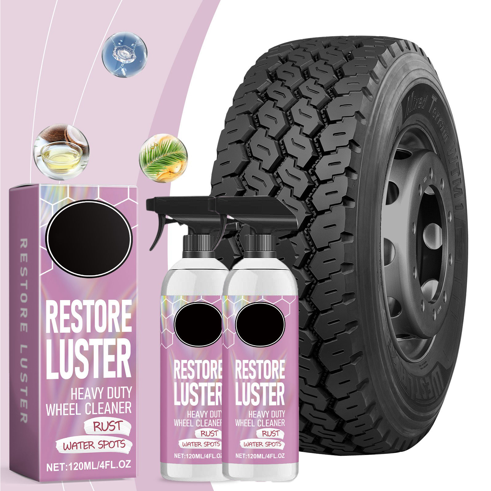 2PC Heavy Duty Wheel Cleaner,Easily Remove Hard Water Spots from ...