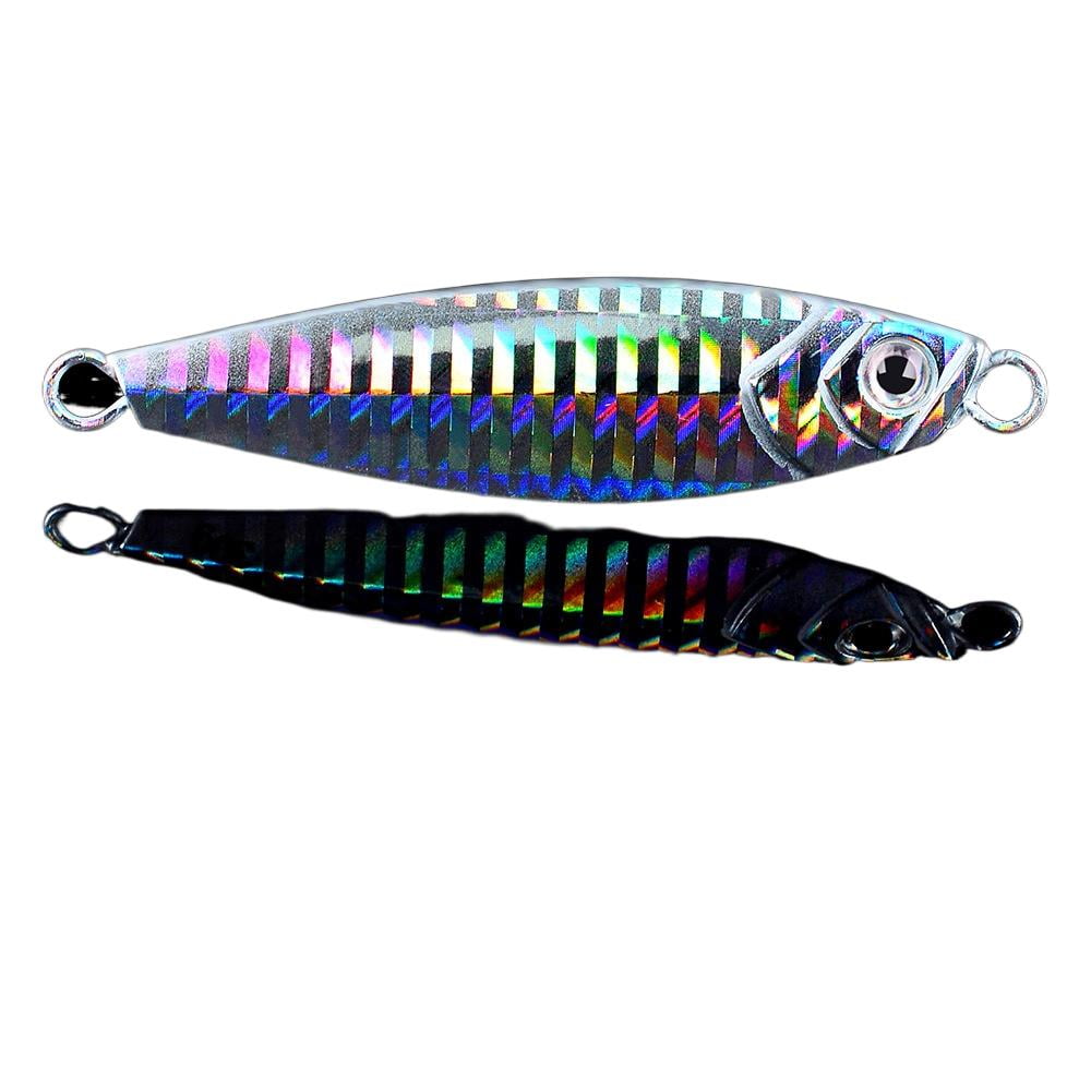 2PC Hook Metal Jigging Spinner Bait 7g/10g/15g/20g/30g Laser Fishing Casting Fishing Jig Metal ...