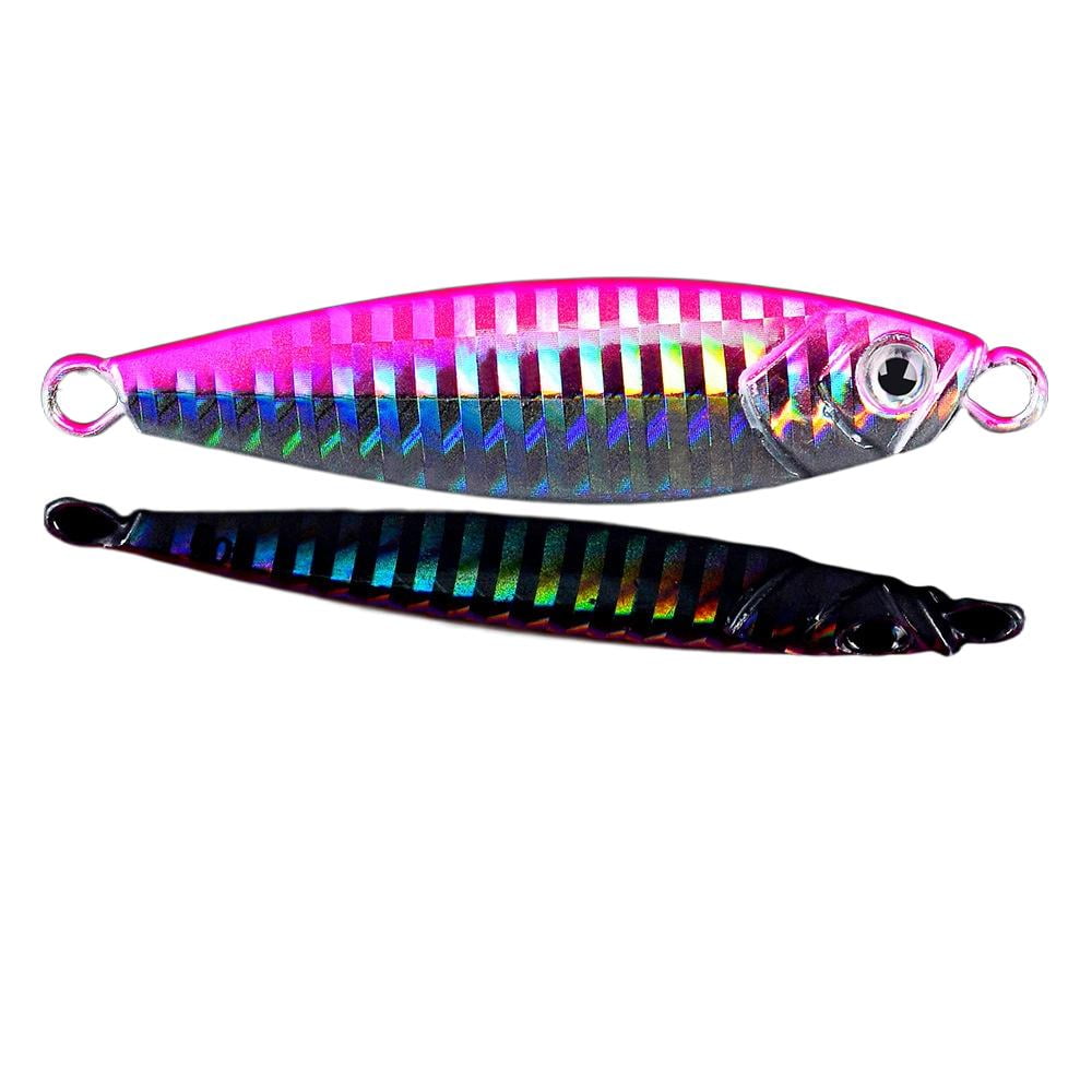 2PC Hook Metal Jigging Spinner Bait 7g/10g/15g/20g/30g Laser Fishing Casting Fishing Jig Metal ...