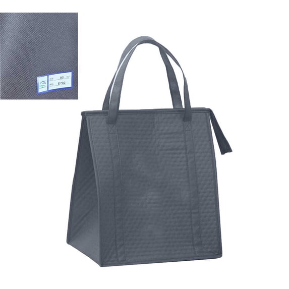 2PC Insulated Grocery Bag with Zipper, Large Reusable Thermal Cooler ...