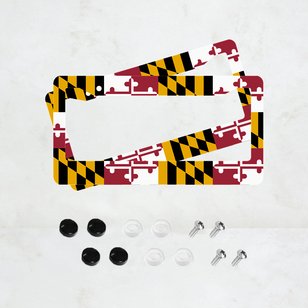 2PC Irregular Pattern License Plate Prame Aluminum Rust-Proof Auto ...