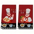 2PC Italian Chef Kitchen Towels Set - Red Cooking Themed Dish Cloths ...