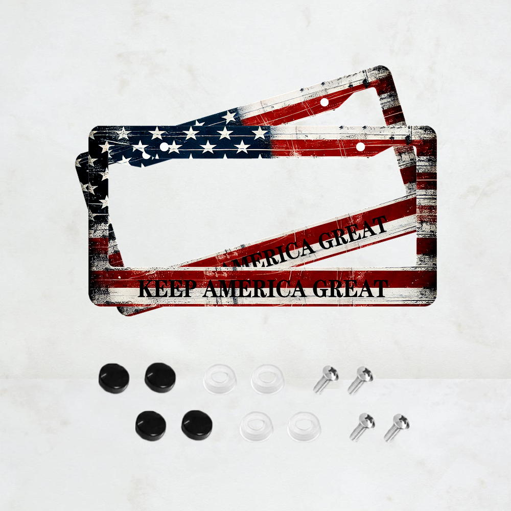 2PC Keep America Great License Plate Prame Aluminum Rust-Proof Auto ...