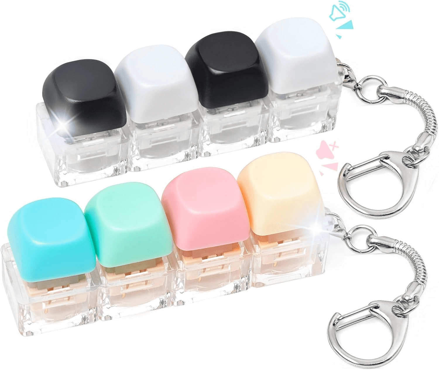 2PC Keyboard Fidget Clicker Toy, Silent & Loud Modes Anxiety Relief ...