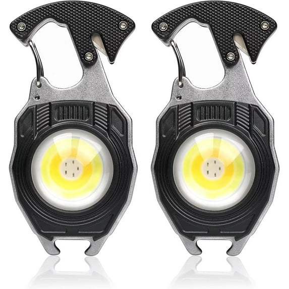 2PC Keychain Flashlight Rechargeable Cob Keychain Work Light 7 Modes ...