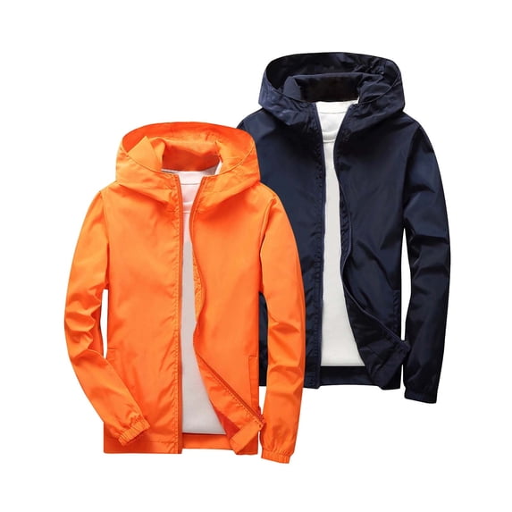 2PC Kid's Hooded Windbreaker Jacket Lightweight Full Zip Jacket with ...