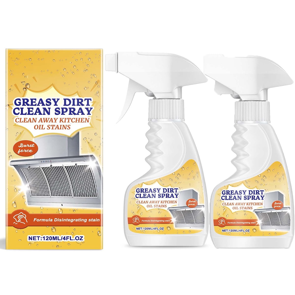 2PC Kitchen Heavy Oil Cleaner,Kitchen Degreaser,All-Purpose Oil Stain Cleaner Kitchen,Clean Up ...