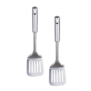 Aiteng 2 Pack Stainless Steel Solid & Slotted Spatulas Set, Kitchen ...