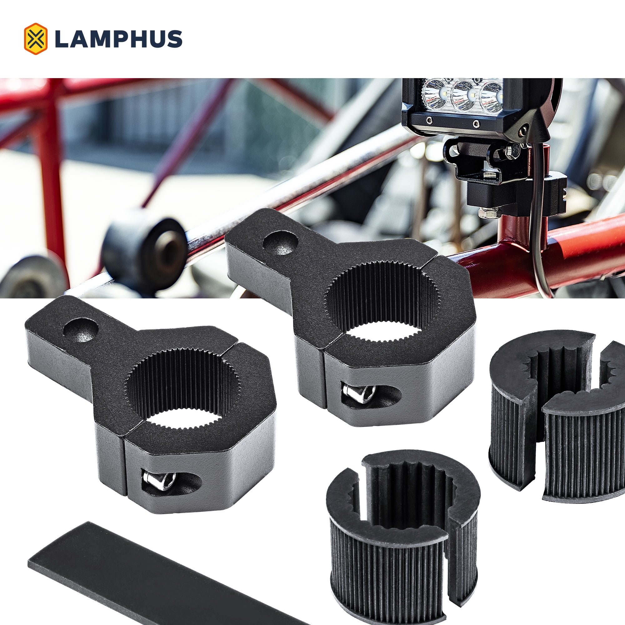 2PC LAMPHUS Off-Road LED Light Bar 0.75"/1"/1.25" Vertical Bar Clamp ...