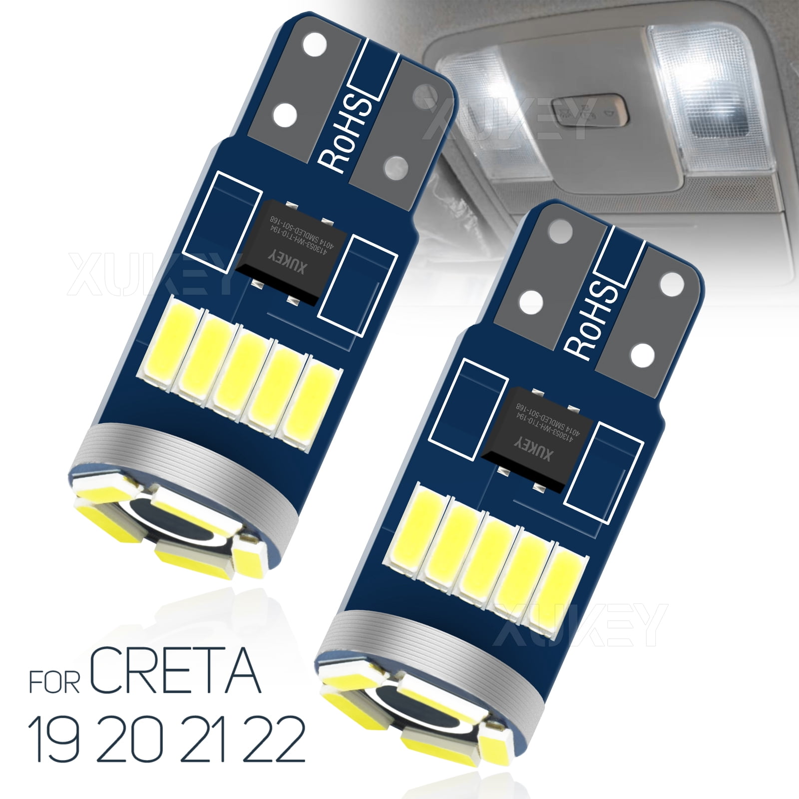 2PC LED Light Bulbs Wedge W5W T10 Yellow to LED White Replacement For ...