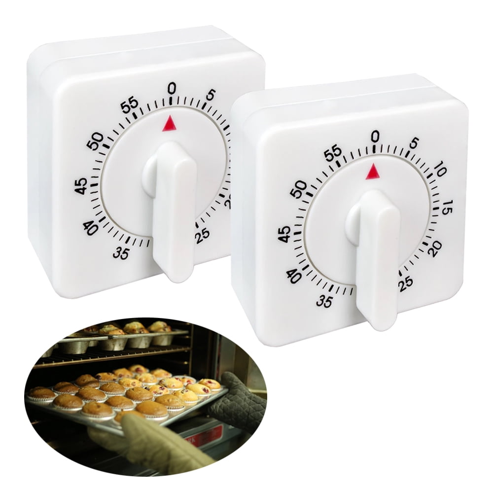 2PC Long Ring Bell Alarm Loud 60-Minute Kitchen Cooking Wind Up Timer ...