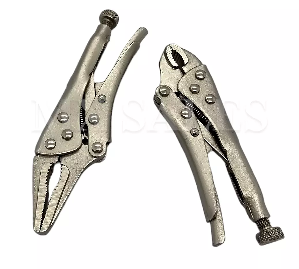 2PC MINI LOCKING PLIERS 4" Curved Jaw & 5" Long Nose - Walmart.com