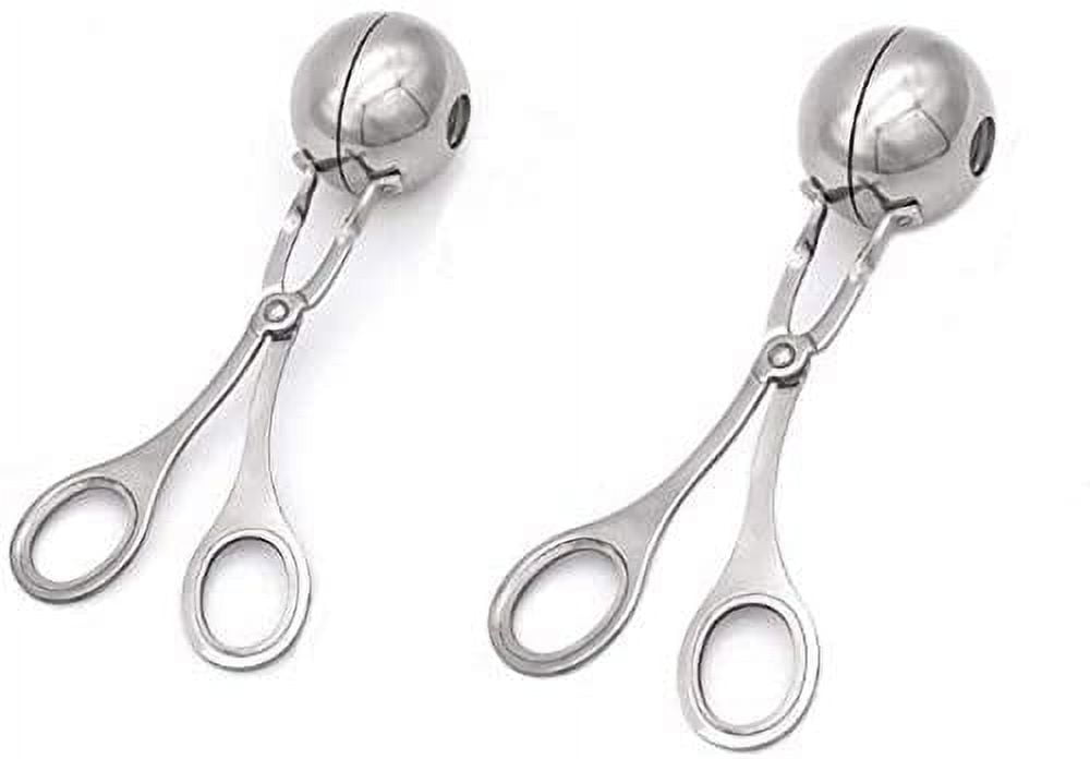 2PC Meatball Scoop Ball Maker, Stainless Steel Meat Baller Tongs, Cake ...