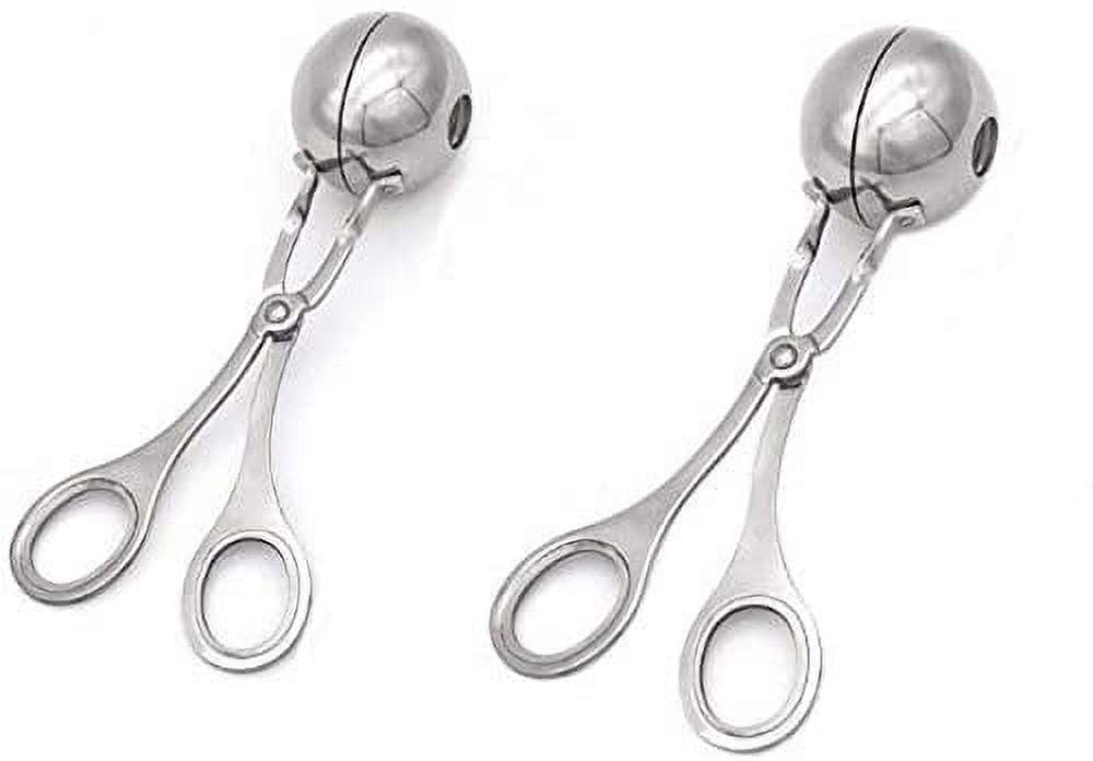 2PC Meatball Scoop Ball Maker, Stainless Steel Meat Baller Tongs, Cake ...