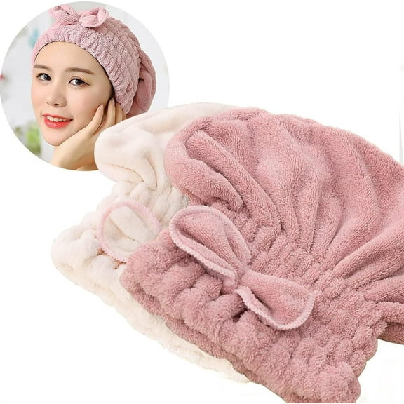 2PCS Super Absorbent Hair Towel Wrap for Wet Hair,Microfiber Hair ...