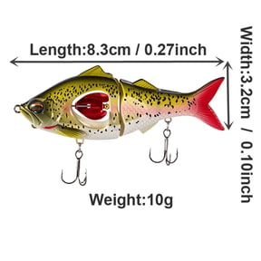 Rexs Glide Bait, Raptor Glide Bait with Freshwater Saltwater Multi ...