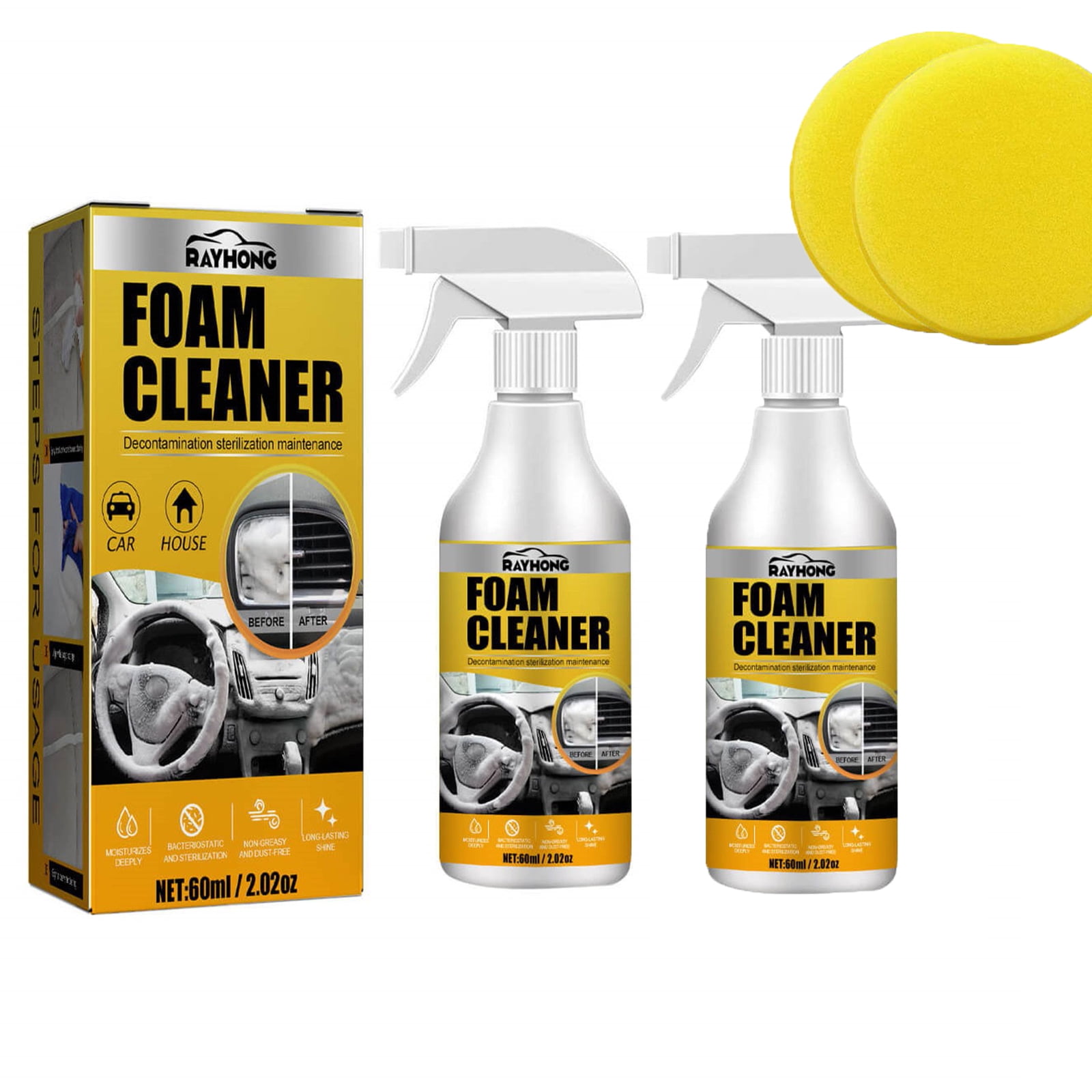 2PC Multi-Purpose Foam Cleaner,All Around Master Foam Cleaner,Multi ...