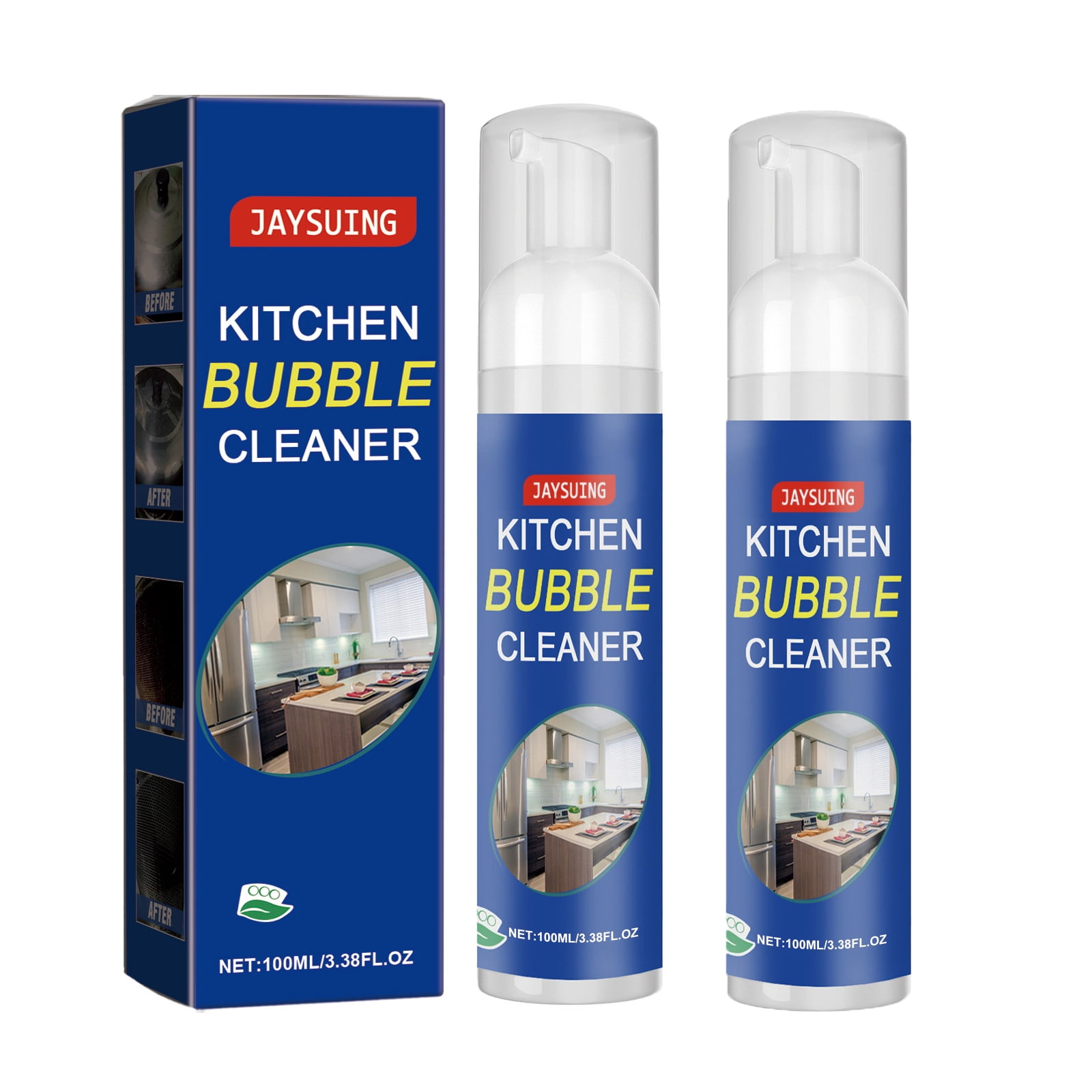 2PC Multi-function Bubble Cleaner Foaming Heavy Oil Stain Cleaner, All ...
