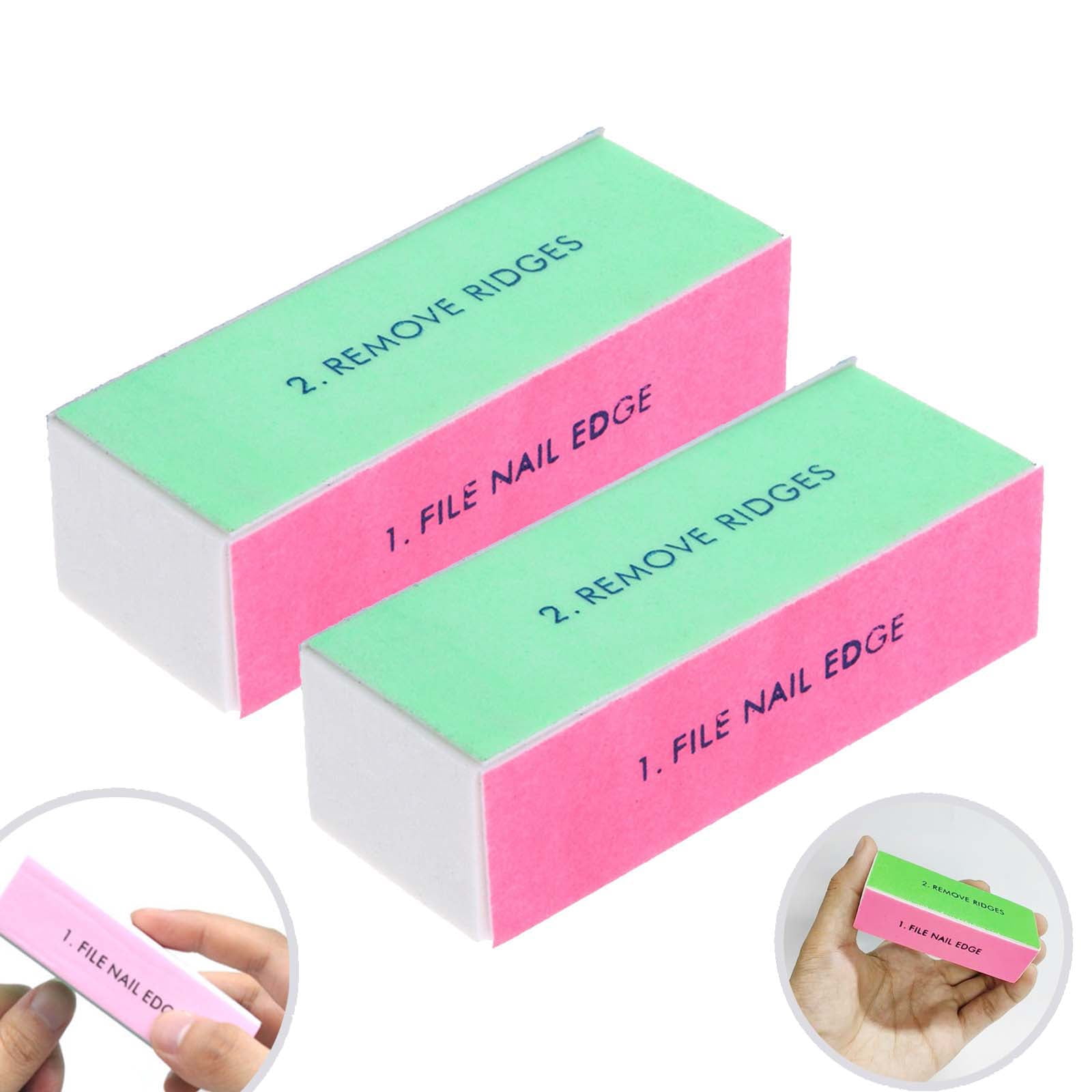 2PC Multicolour 4-Way Nail Buffer Block With Sanding And Polishing For ...