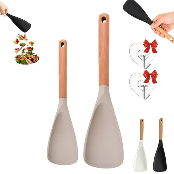 2PC Multifunction Spatula Cooking Spoon, 2026 New Silicone Nonstick Pan ...