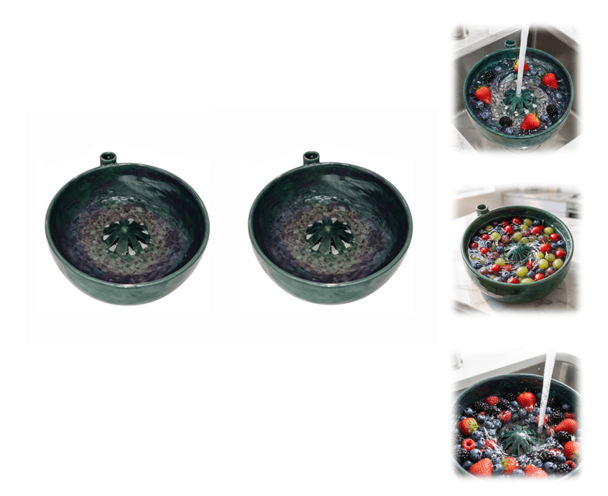 2PC New Release! Upgrade Self Spinning Berry Washing Bowl with Drain ...