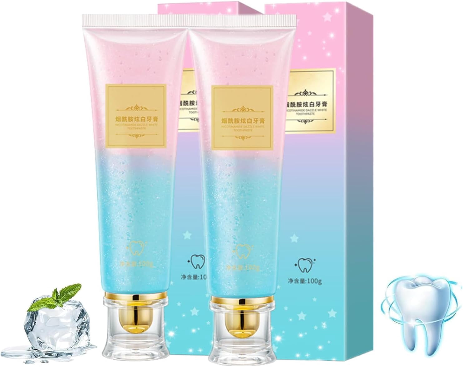 2PC Niacinamide Toothpaste,Whitening Toothpaste,Tripel Whitening ...