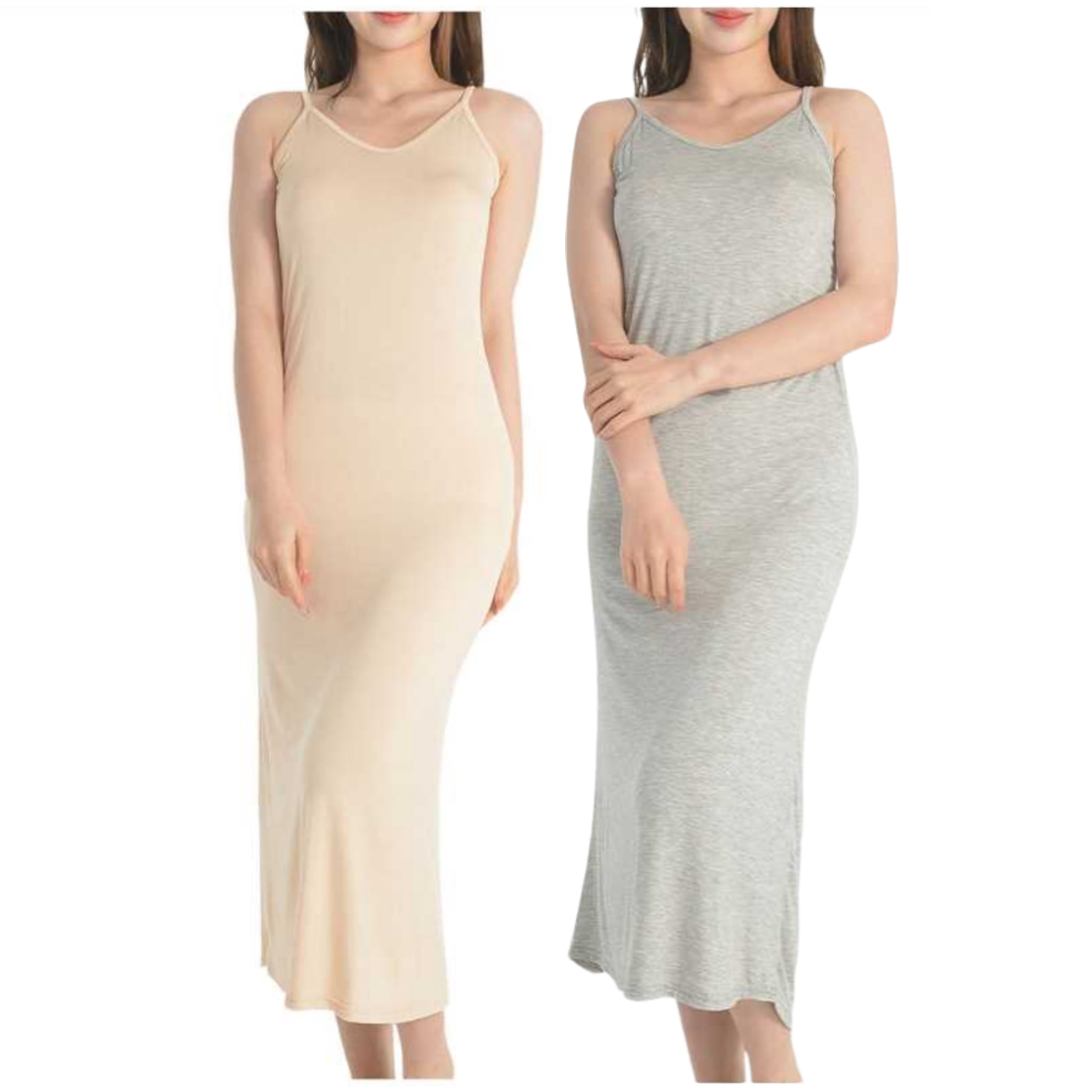 2PC Nightshirts for Women Soft Cotton New Long Slip Dress for Women ...