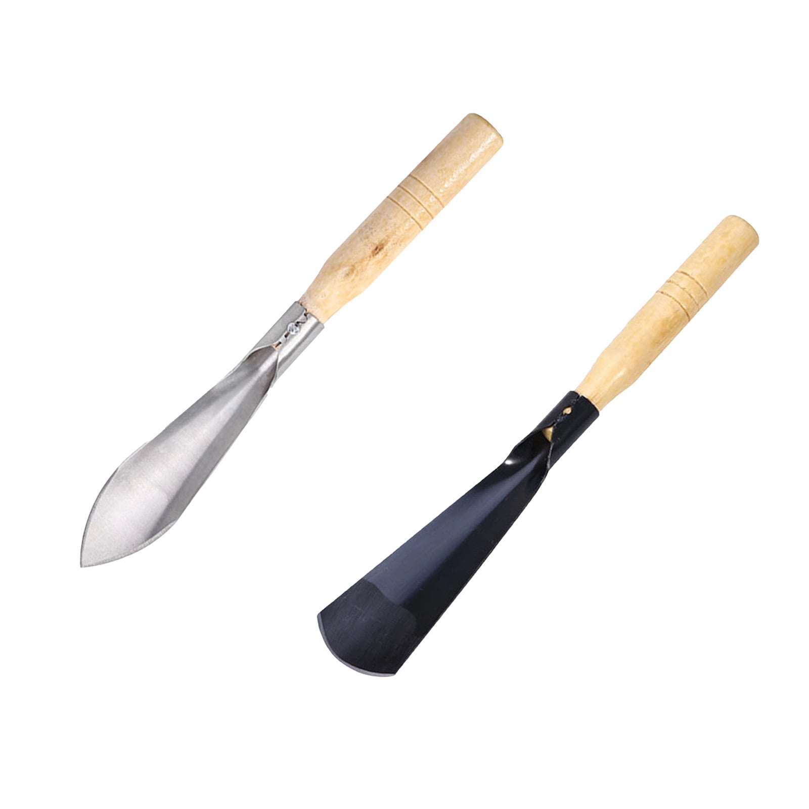 2PC Outdoor Garden Spade With Wooden Handle Heavy-Duty Steel Head And ...