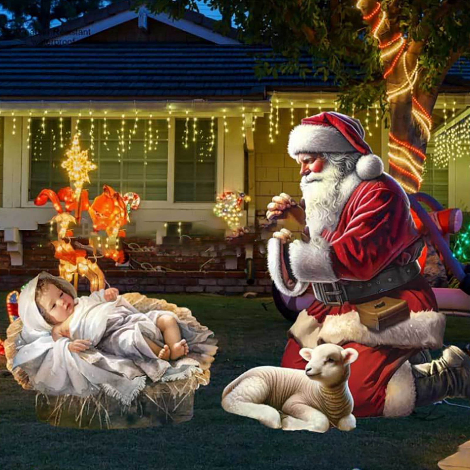 2PC Outdoor Nativity Scene-Christmas Yard Decoration,Acrylic Holiday ...