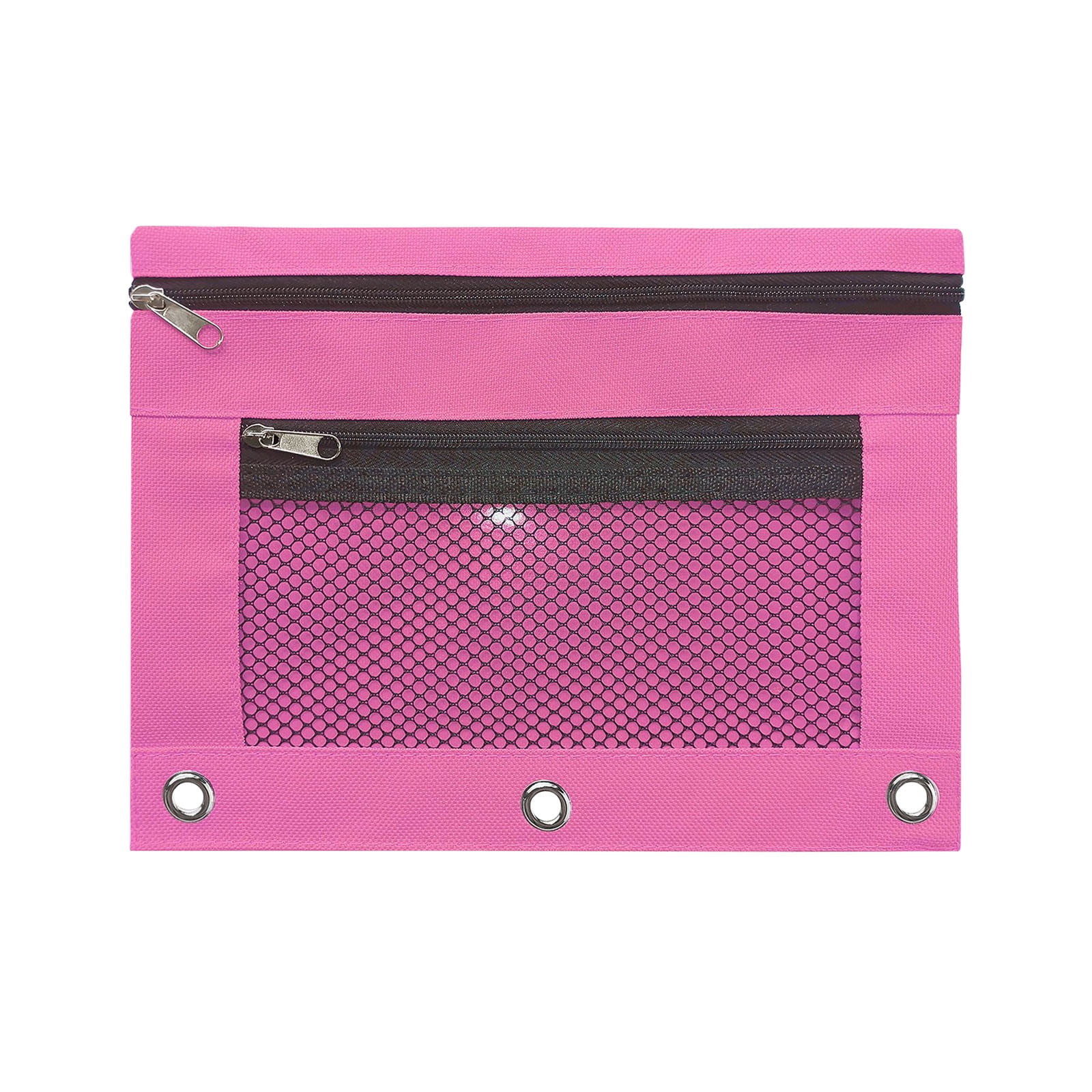 2PC Pencil Pouch 3 Ring Zipper Pencil Pouches Case Binder Cosmetic Bag ...