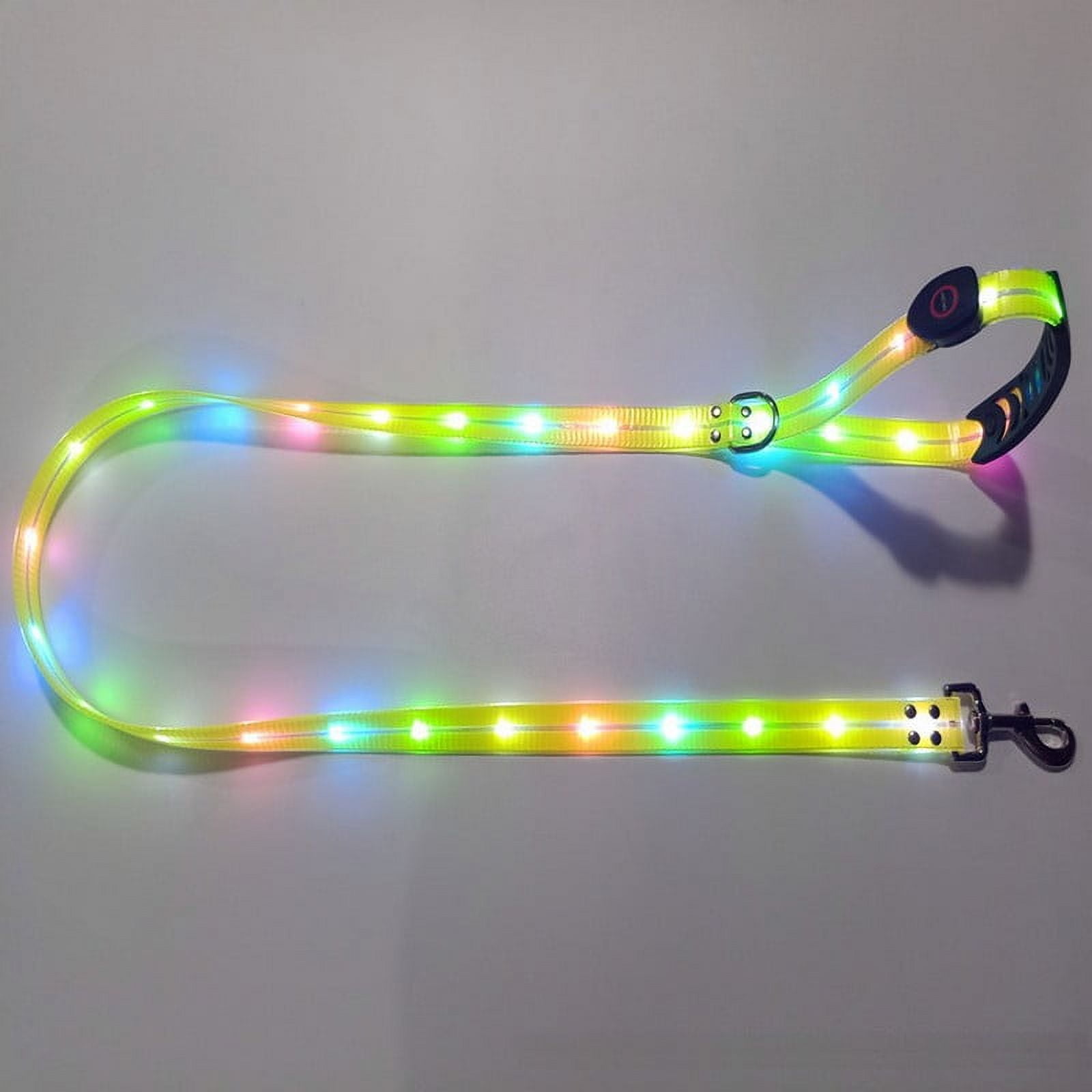 2PC Pet Dog LED Light UP Leash USB Rechargeable PVC with Webbing ...