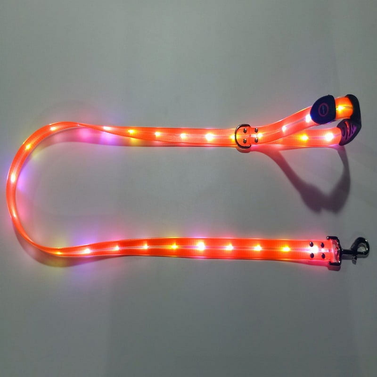 2PC Pet Dog LED Light UP Leash USB Rechargeable PVC with Webbing ...