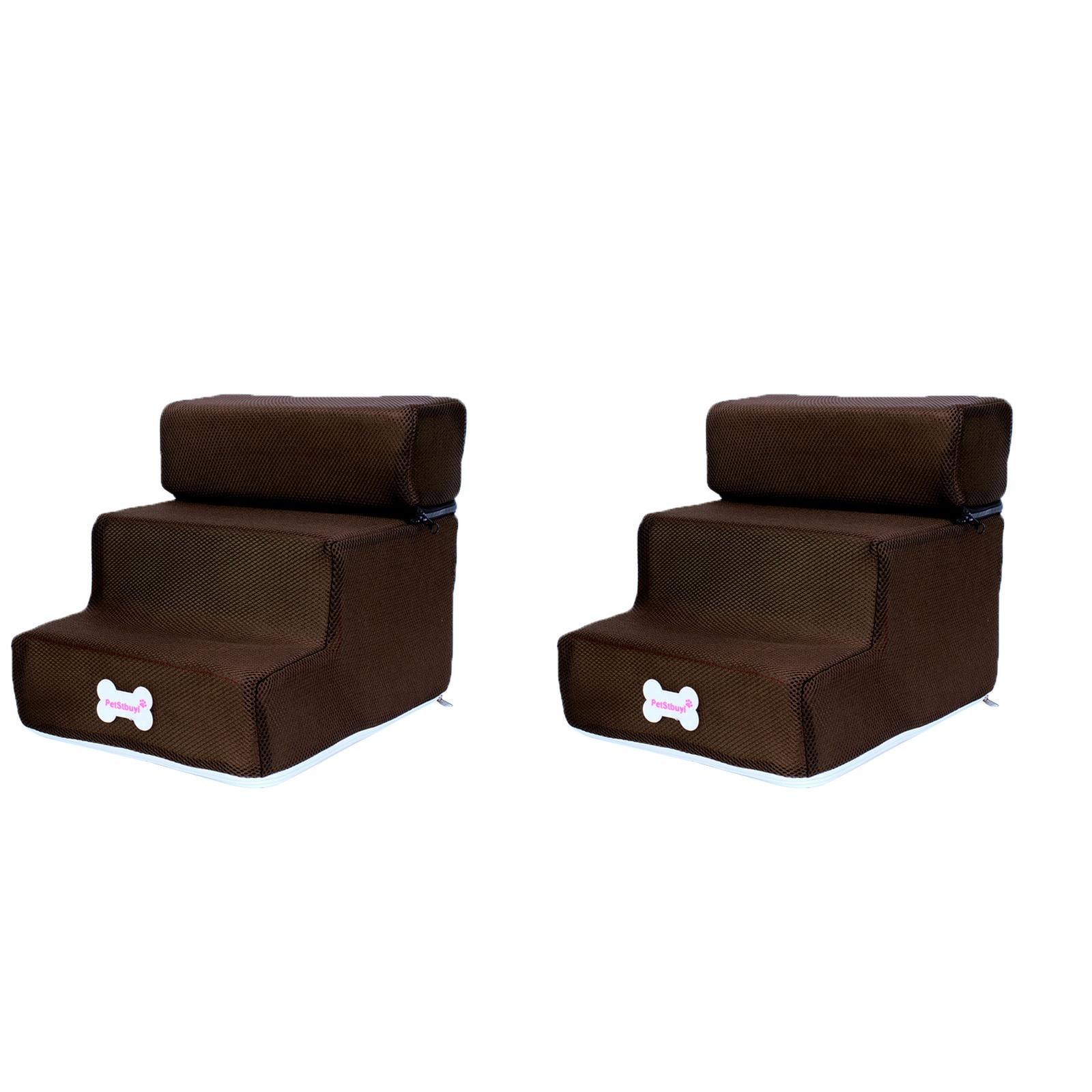 2PC Pet Dog Steps Stair Ladder Ramp Cover, Small Puppy Dog Cats Pet 3 ...