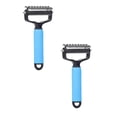 2PC Pet Grooming Brush,Double Sided Undercoat Rake & Dematting Comb For ...