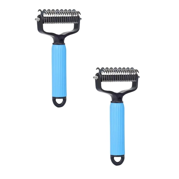 2PC Pet Grooming Brush,Double Sided Undercoat Rake & Dematting Comb For ...