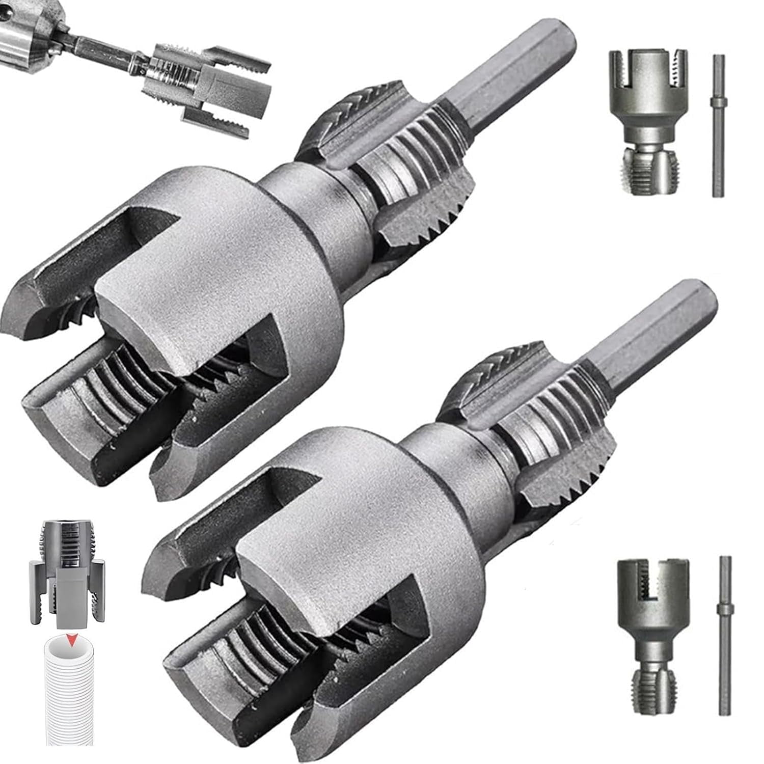 2PC Pipe Thread Cutting Tool, Integrated Internal & External Pipe ...