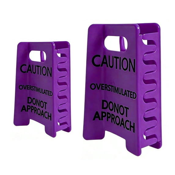 2PC Popular Caution Sign Hair Claws Clip Overstimulated Design Ponytail ...
