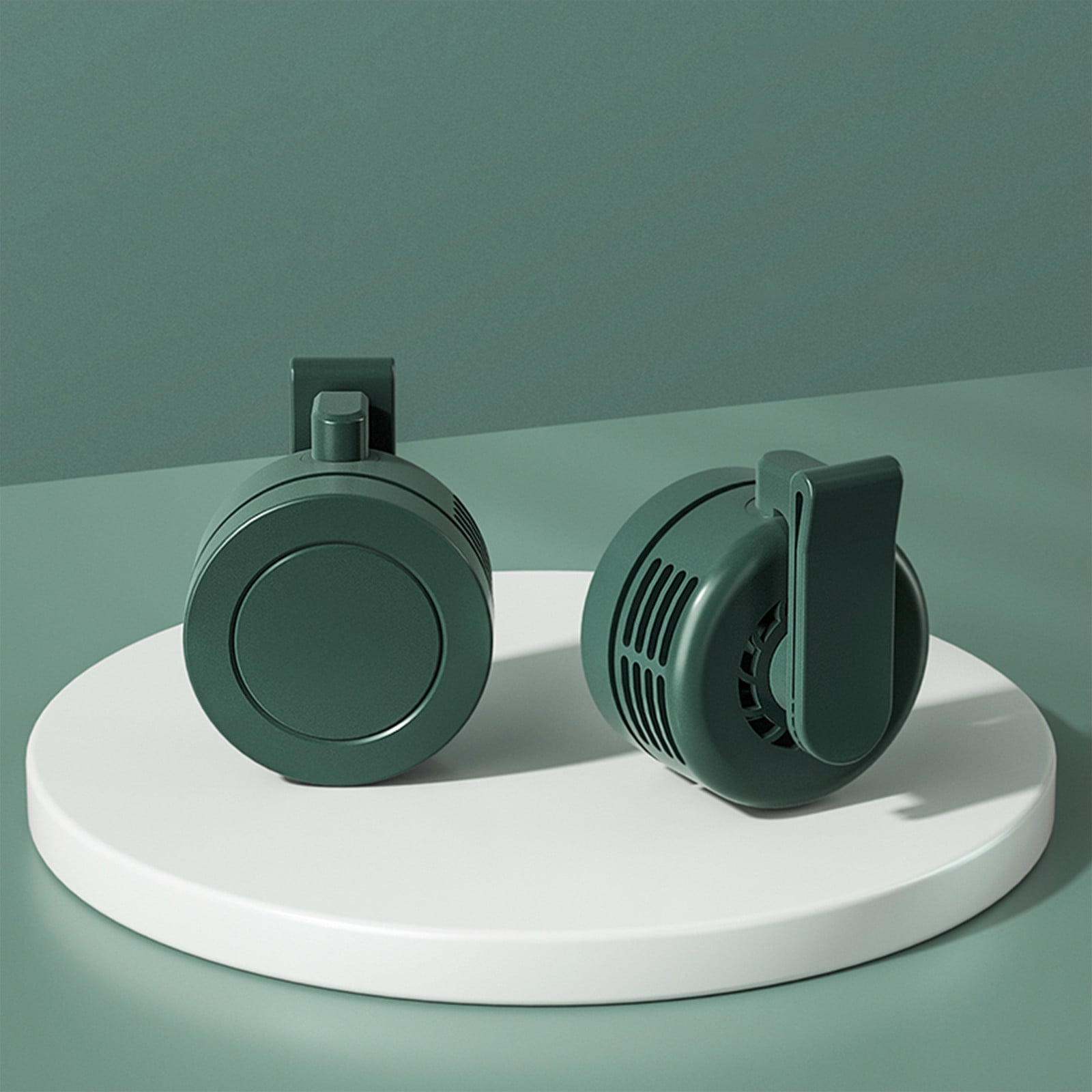 2PC Portable Silent Mini Bladeless Electric Fan Clip On, Round Ultra ...