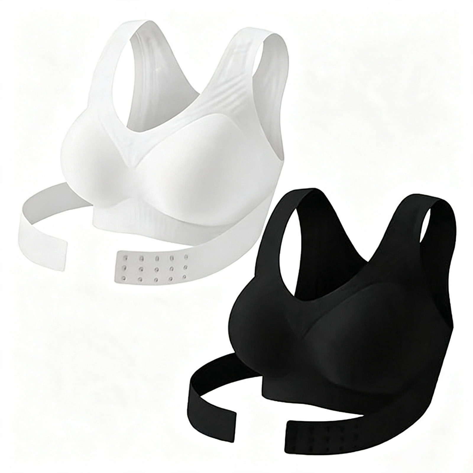 2PC Posture Corrector Bra, Front Closure Cross-Back Wireless Posture ...